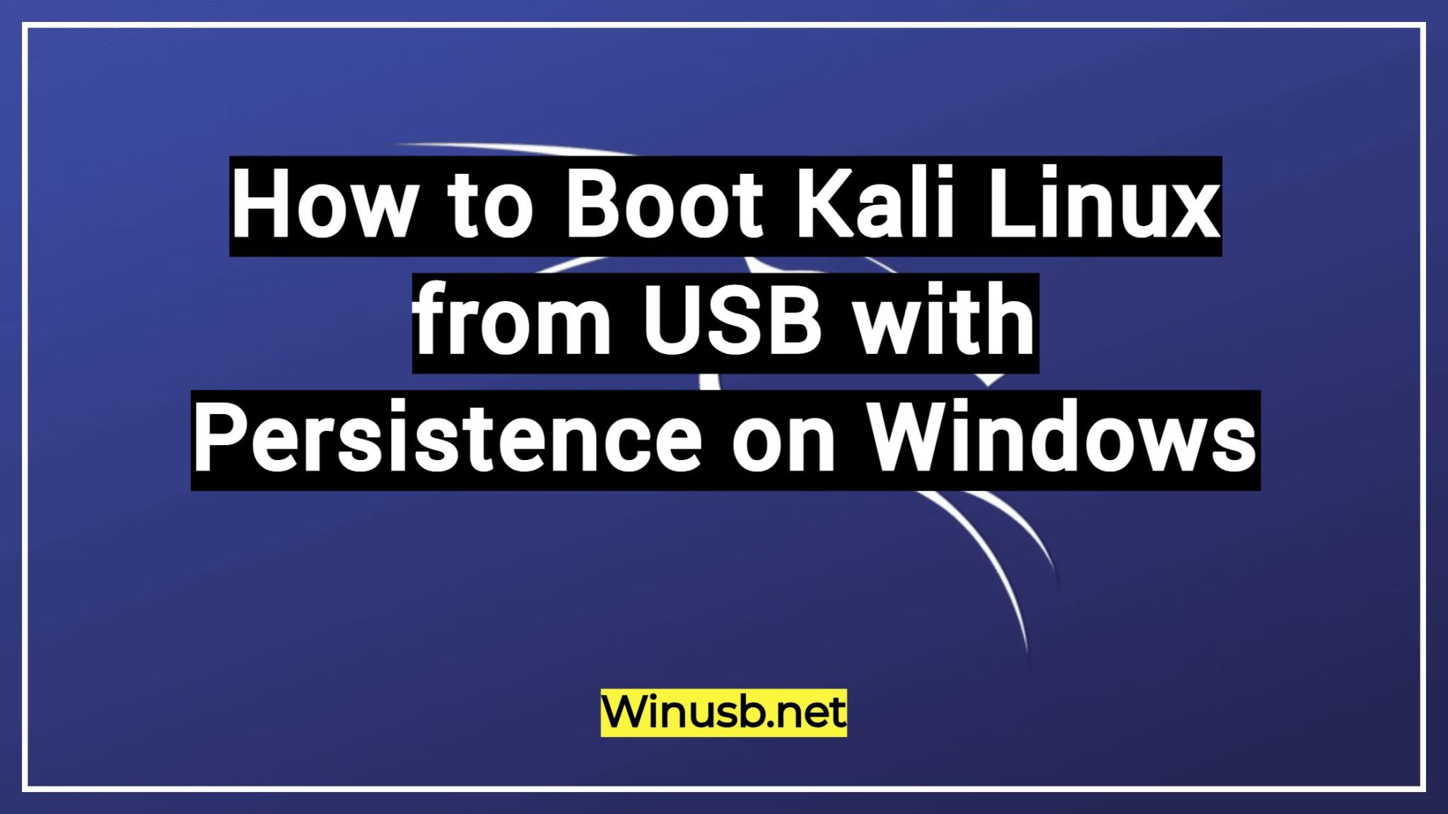 How to Boot Kali Linux from USB with Persistence on Windows